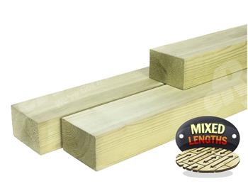 Green - Treated Planed Square Edge Timber (75mm x 50mm) Random Lengths
