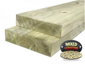 Green - Treated Planed Square Edge Timber (200mm x 50mm) Random Lengths
